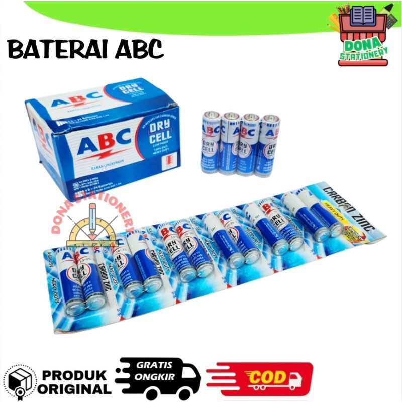 Jual BATU BATERAI ABC BIRU DRY CELL AA 1.5 V BATU BATERAI ABC BIRU AAA ...