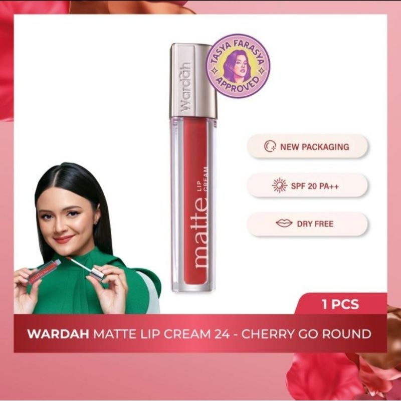 Jual Wardah Exclusive Matte Lip Cream - 24 Cherry Go Round | Shopee Indonesia