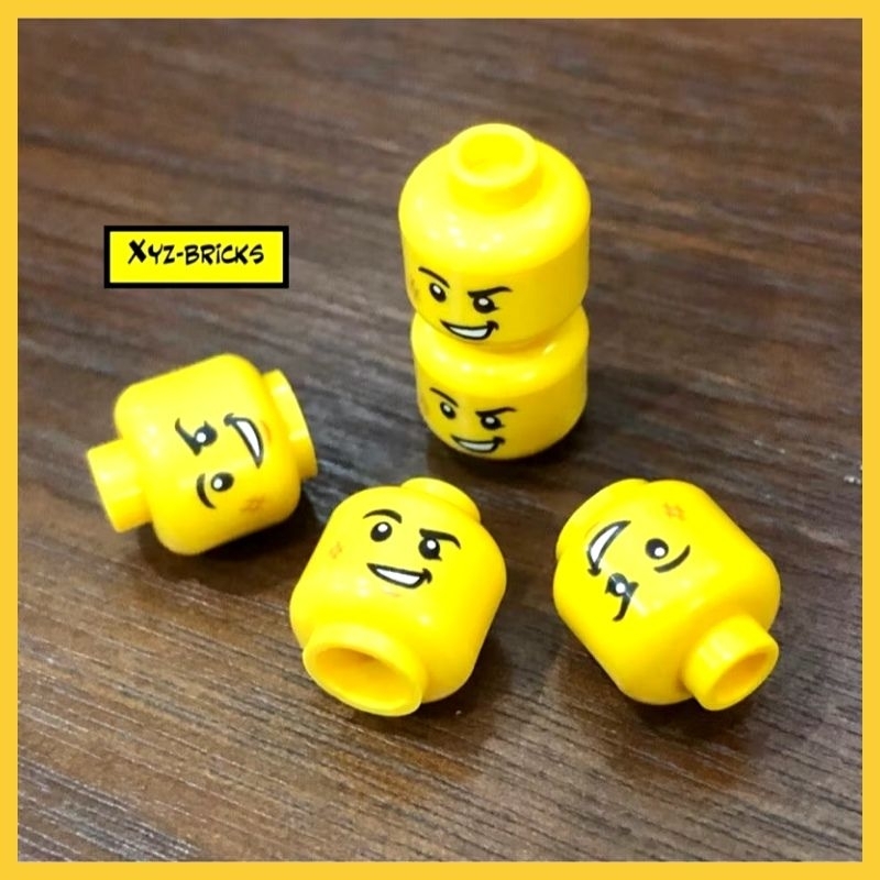Jual LEGO PARTS 6283884 - Head Yellow Black Eyebrows Right Rounded ...