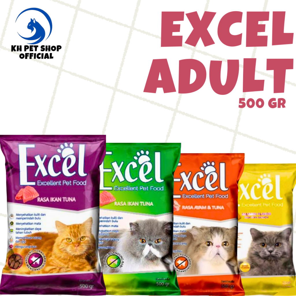 Jual EXCEL adult | Dry cat food 500g | Shopee Indonesia