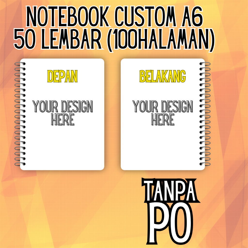 Jual NOTEBOOK/NOTES CUSTOM UKURAN A6 100 HALAMAN | Shopee Indonesia