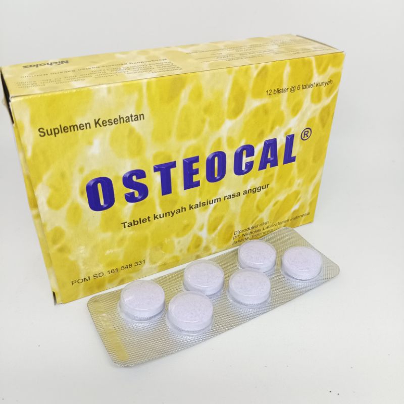 Jual OSTEOCAL TABLET KUNYAH ANGGUR / SUPLEMEN KALSIUM TULANG DAN GIGI ...
