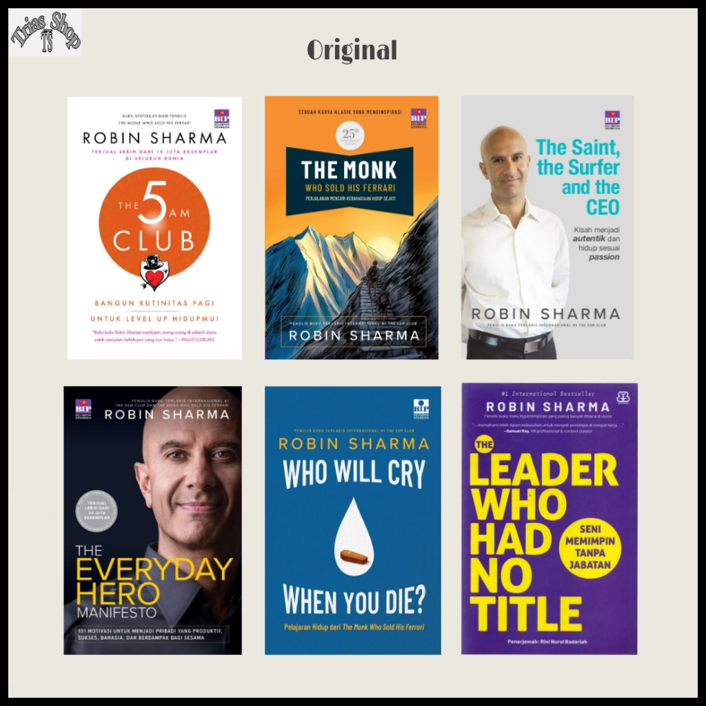 Jual Buku The 5 Am Club Dan The Monk Who Sold His Ferrari Who Will Cry ...