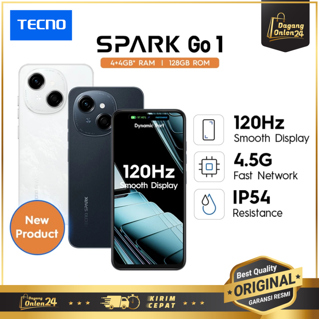 Jual HP TECNO SPARK GO 1 4/128 [4.5G] IP54 tahan air Prosesor T615 HP ...
