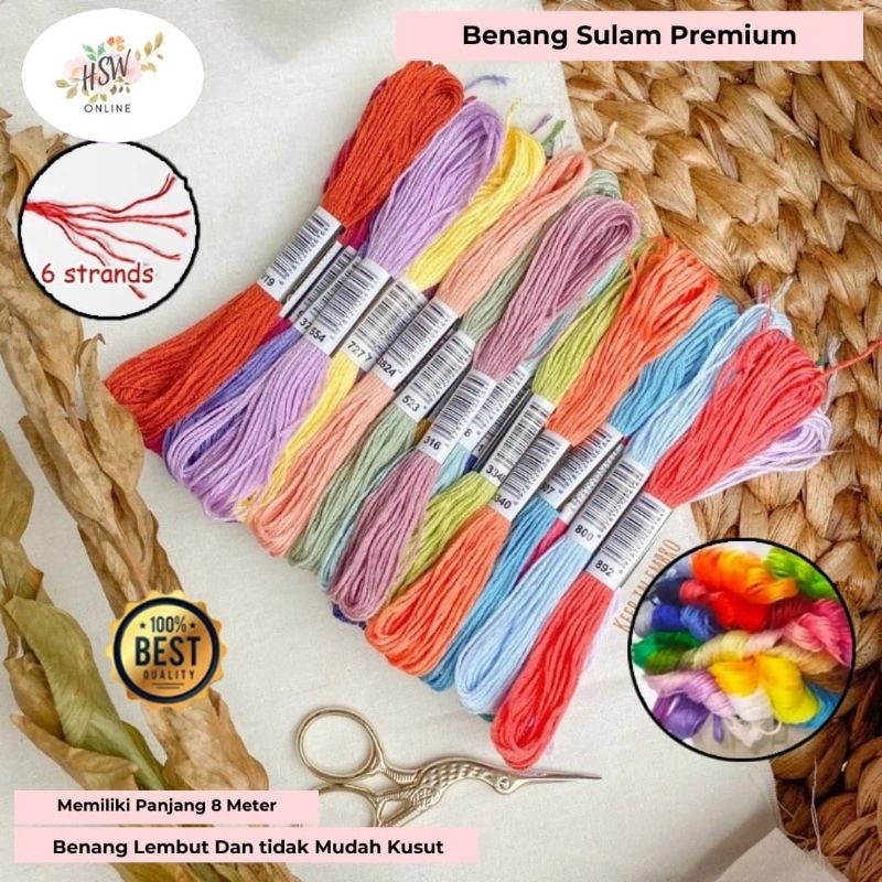 Jual Benang Sulam Bordir Embroidery Warna Warni Benang Katun Sulam ...