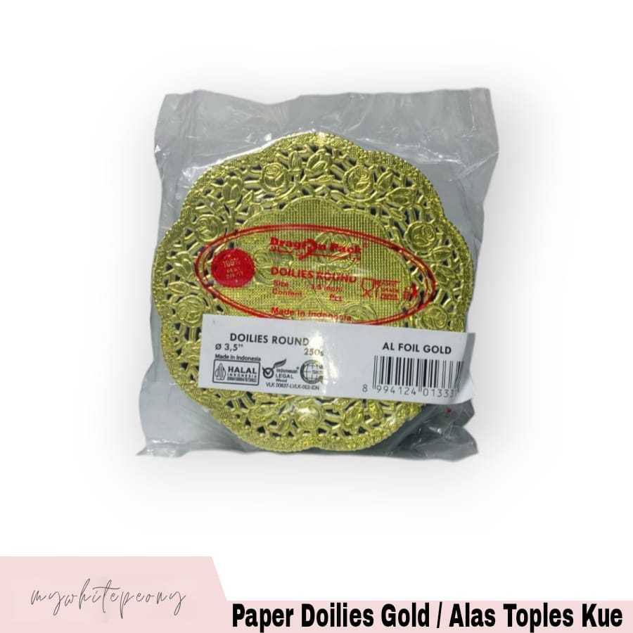 Jual Paper Doillies Gold / Alas Toples Kue Emas Dari Dragon Pack ...