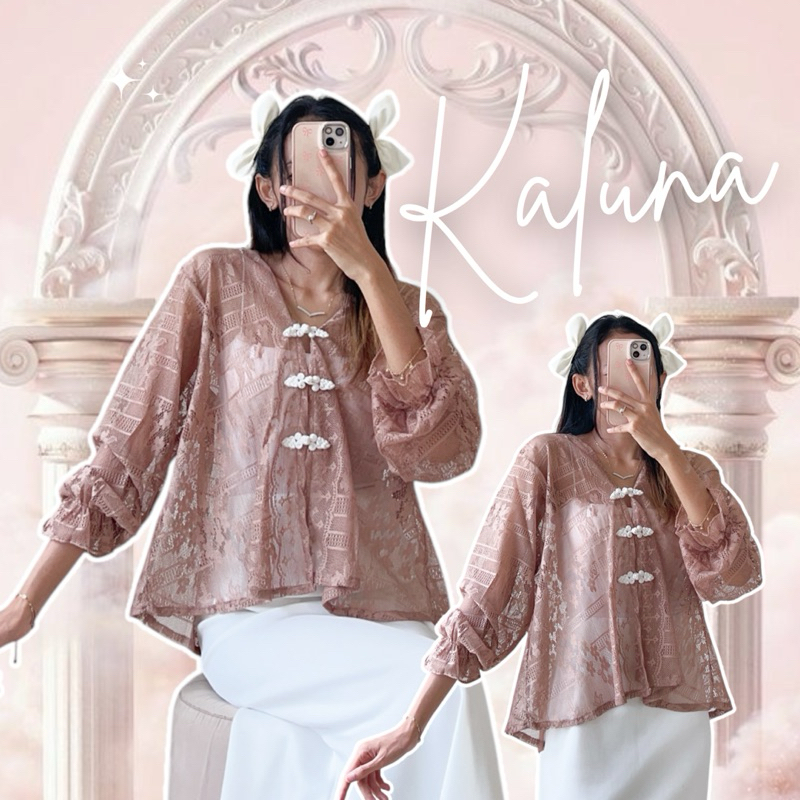 Jual KALUNA CHEONGSAM OUTER // LACE OUTER BRUKAT LEBARAN KANCING CHINA ...