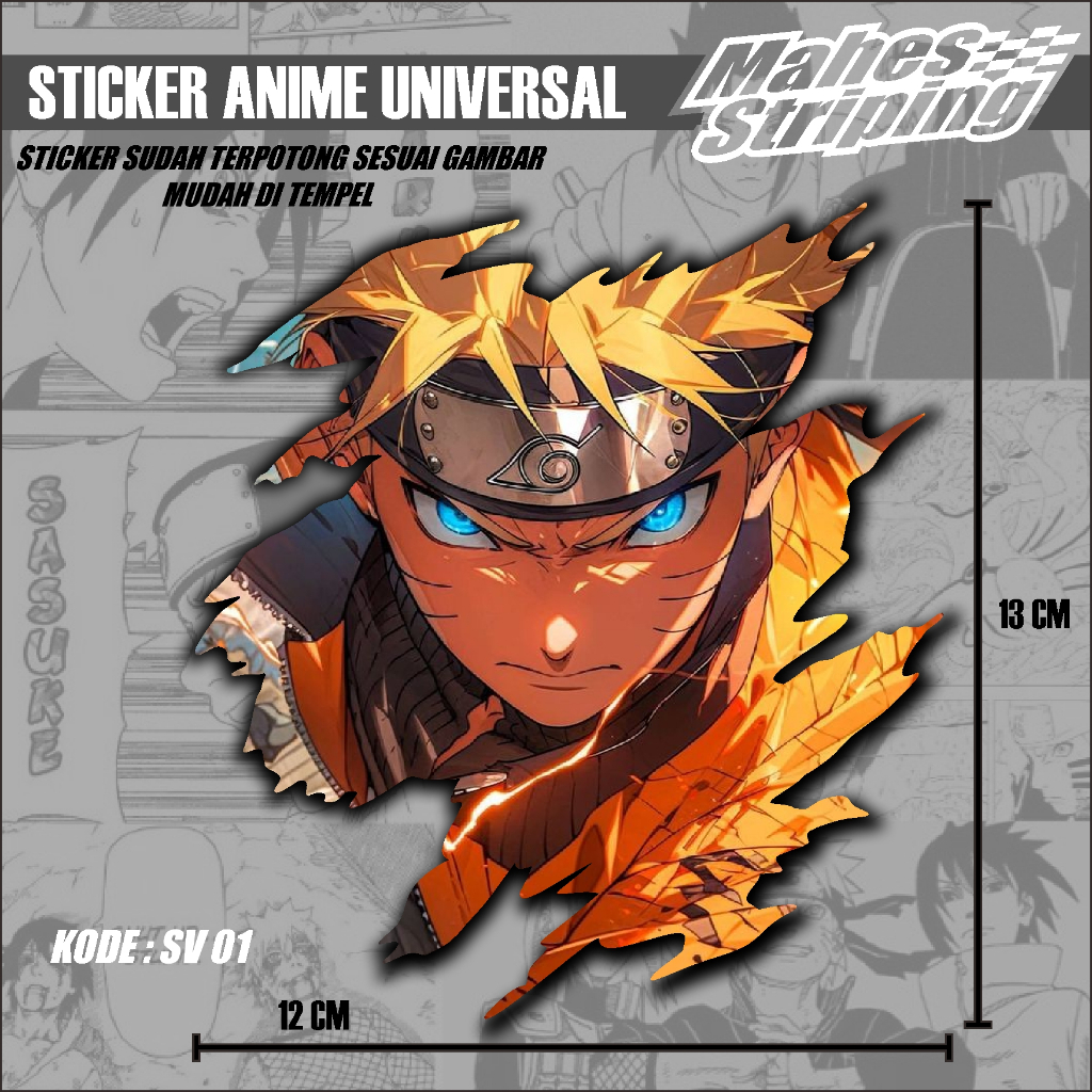 Jual Sticker Vinyl Anime Naruto Stiker Cetak Detail No Blur Warna Cerah ...