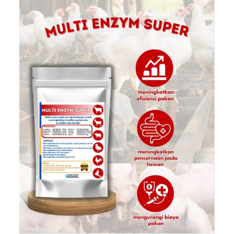 Jual MULTI ENZYM SUPER @1kg, Meningkatkan kecernaan pakan, seperti ...