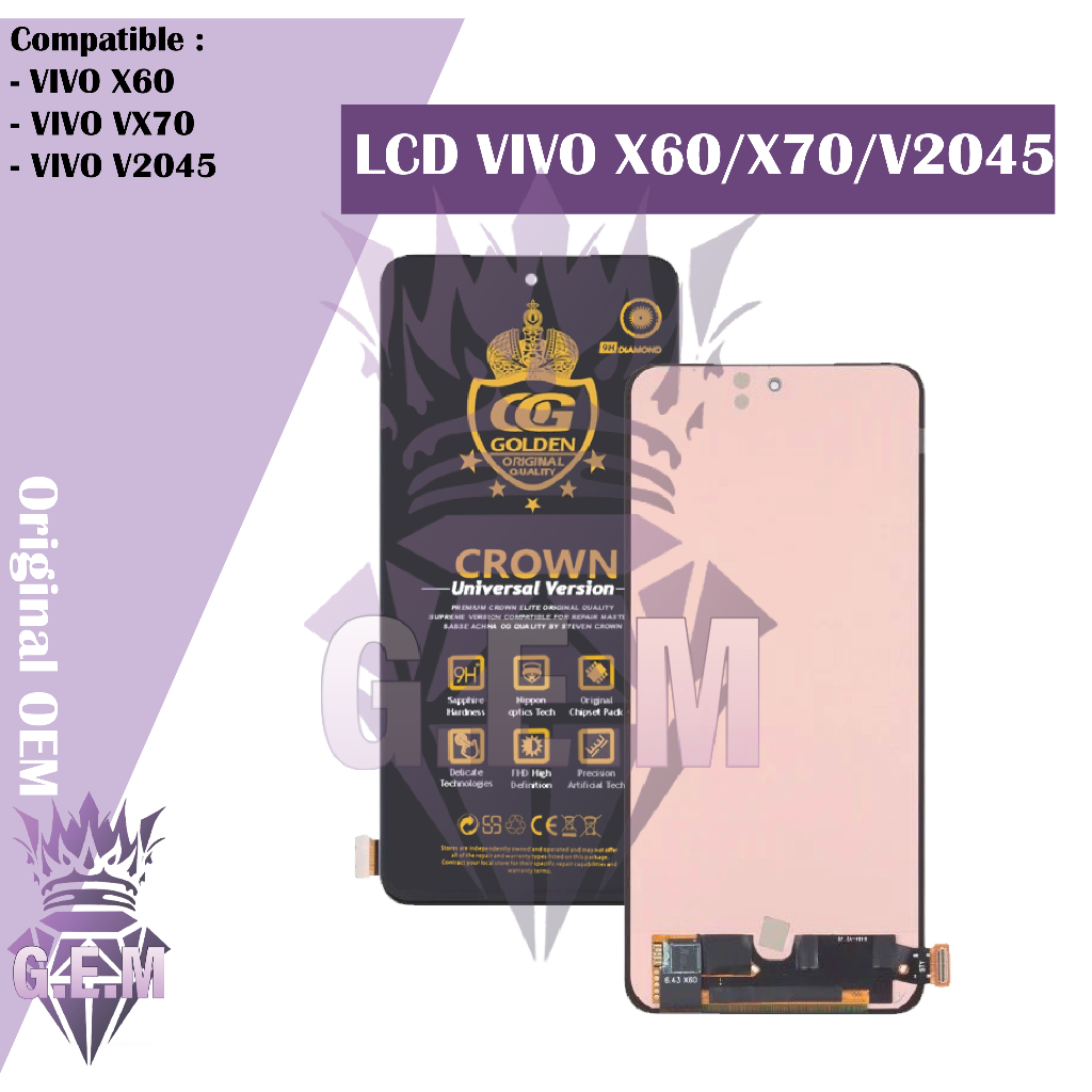 Jual LCD TOUCHSCREEN VIVO X60 / X60T / X70 / X70T FULLSET ORIGINAL - OLED FINGERPRINT | Shopee ...