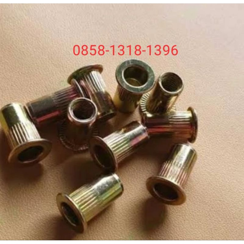 Jual Mur Rivet nut M6 besi putih Rivet nut M6 besi kuning Rivet nut M6 ...