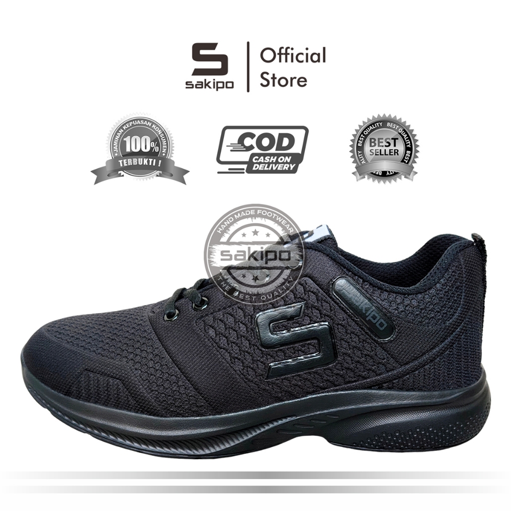 Jual Sepatu Sekolah Hitam Polos Merek Sakipo SD SMP SMA SMK Sepatu ...