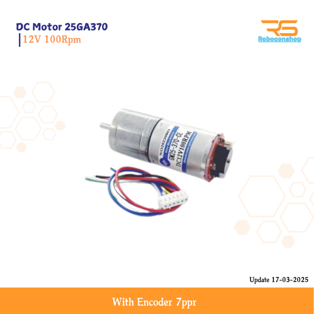 Jual DC Motor 25GA370 12V 100Rpm With Encoder 7ppr | Shopee Indonesia