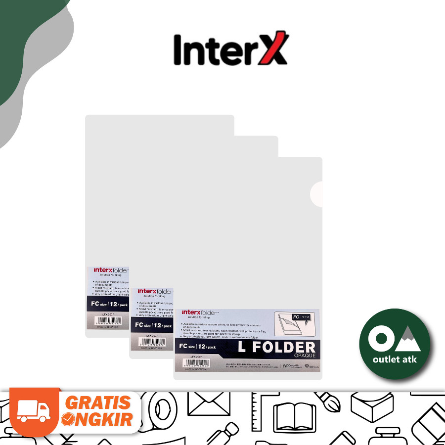 Jual Map L Folder Folio F4 Inter X Opaque / Semi Bening per pack isi 12 ...