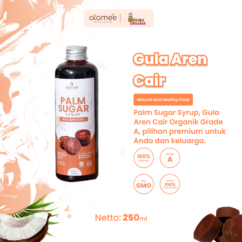 Jual Gula Aren Organik Cair 250ml Syrup Palm Sugar Organic Liquid Pure ...