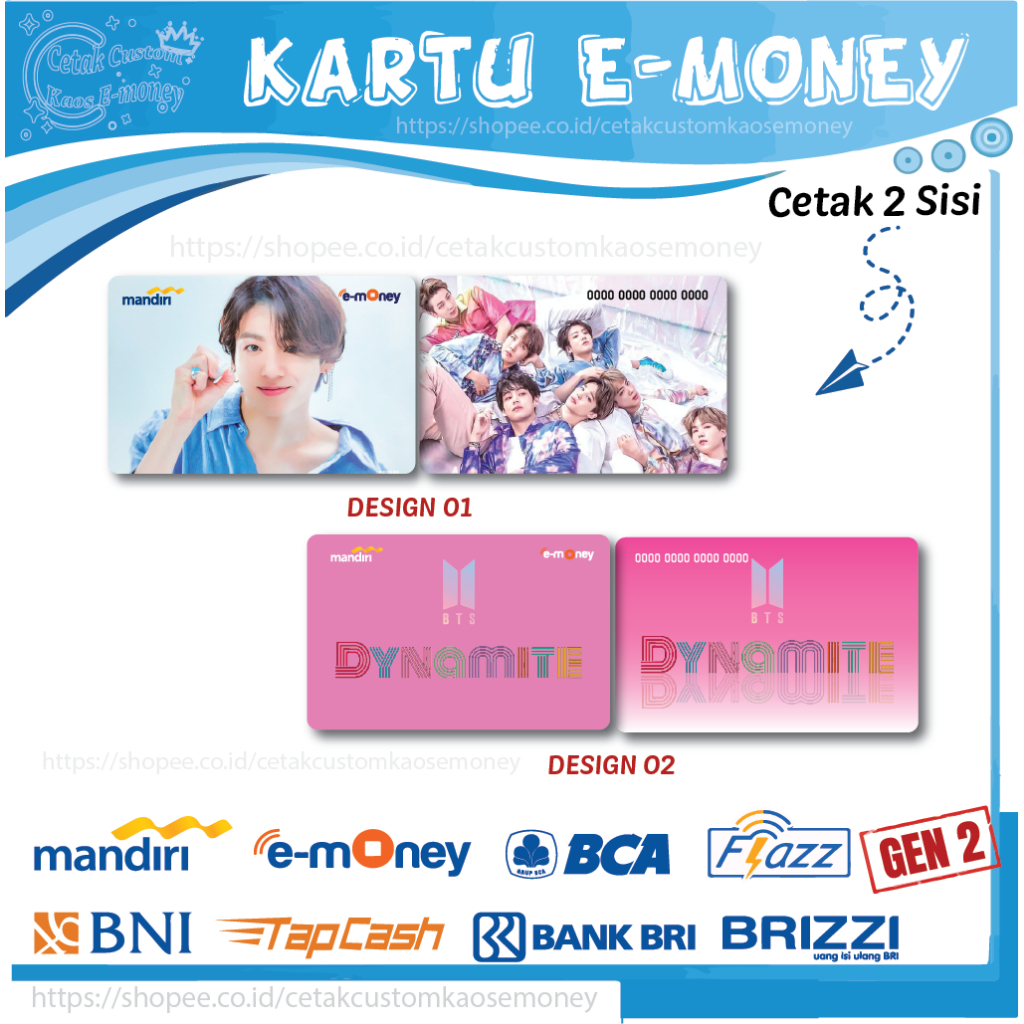 Jual KARTU EMONEY ETOLL GAMBAR KUMPULAN KPOP BTS KOREA KPOP MANDIRI ...