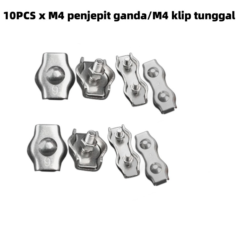 Jual 10pcs/set Stainless Steel Sling Clamp SS 304 2-3MM / Steel Sling ...