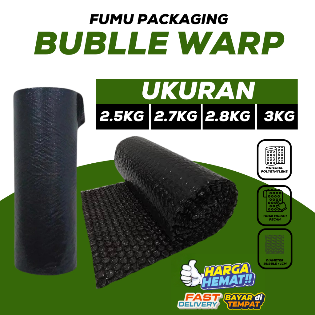 Jual BUBBLE WRAP 125cm x 50m 3KG PREMIUM QUALITY HITAM & PUTIH TEBAL MURAH | Shopee Indonesia