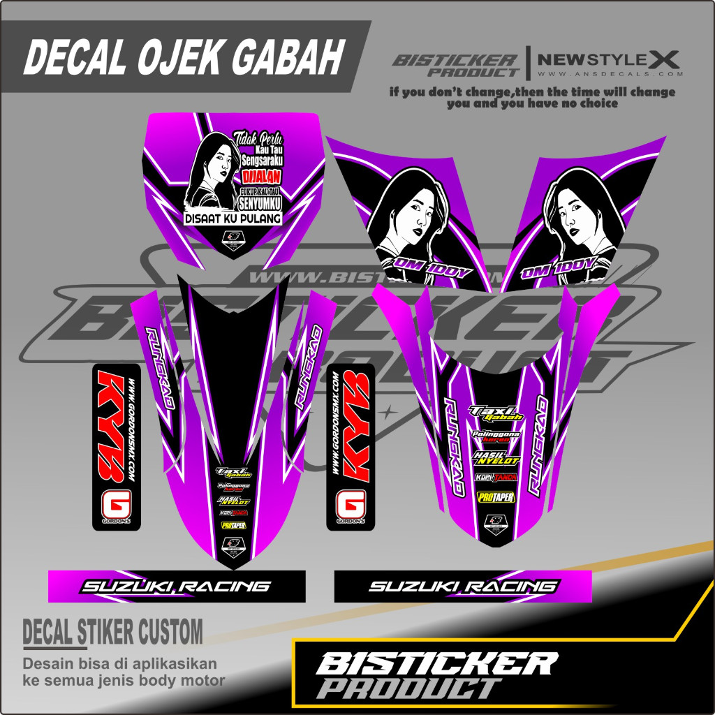 Jual decal ojek gabah decal stiker gabah stiker yz decal motor angkut ...