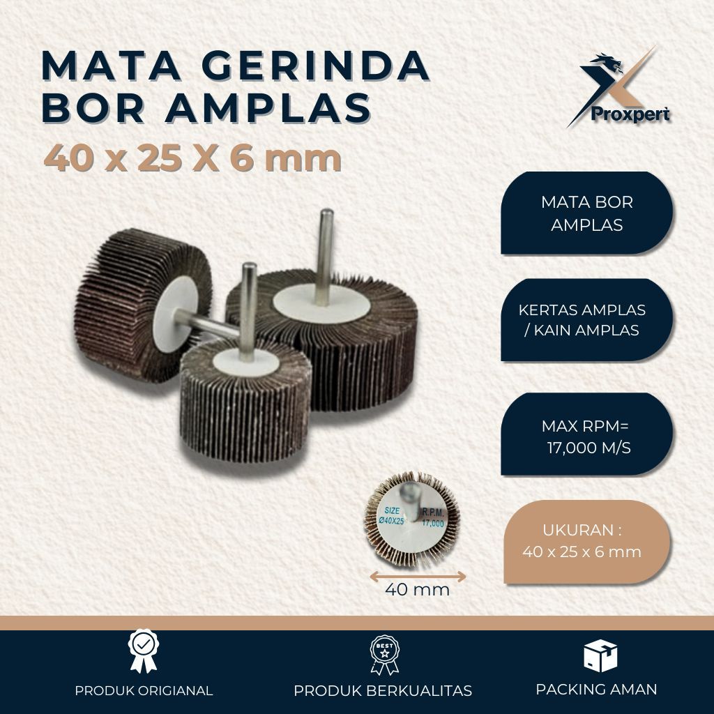 Jual ProXpert Mata Bor Amplas 40 x 25 mm Mata Bor Gerinda Penghalus ...