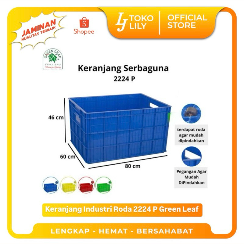 Jual Keranjang Krat Industri Box Serbaguna Beroda Greenleaf 2224P ...