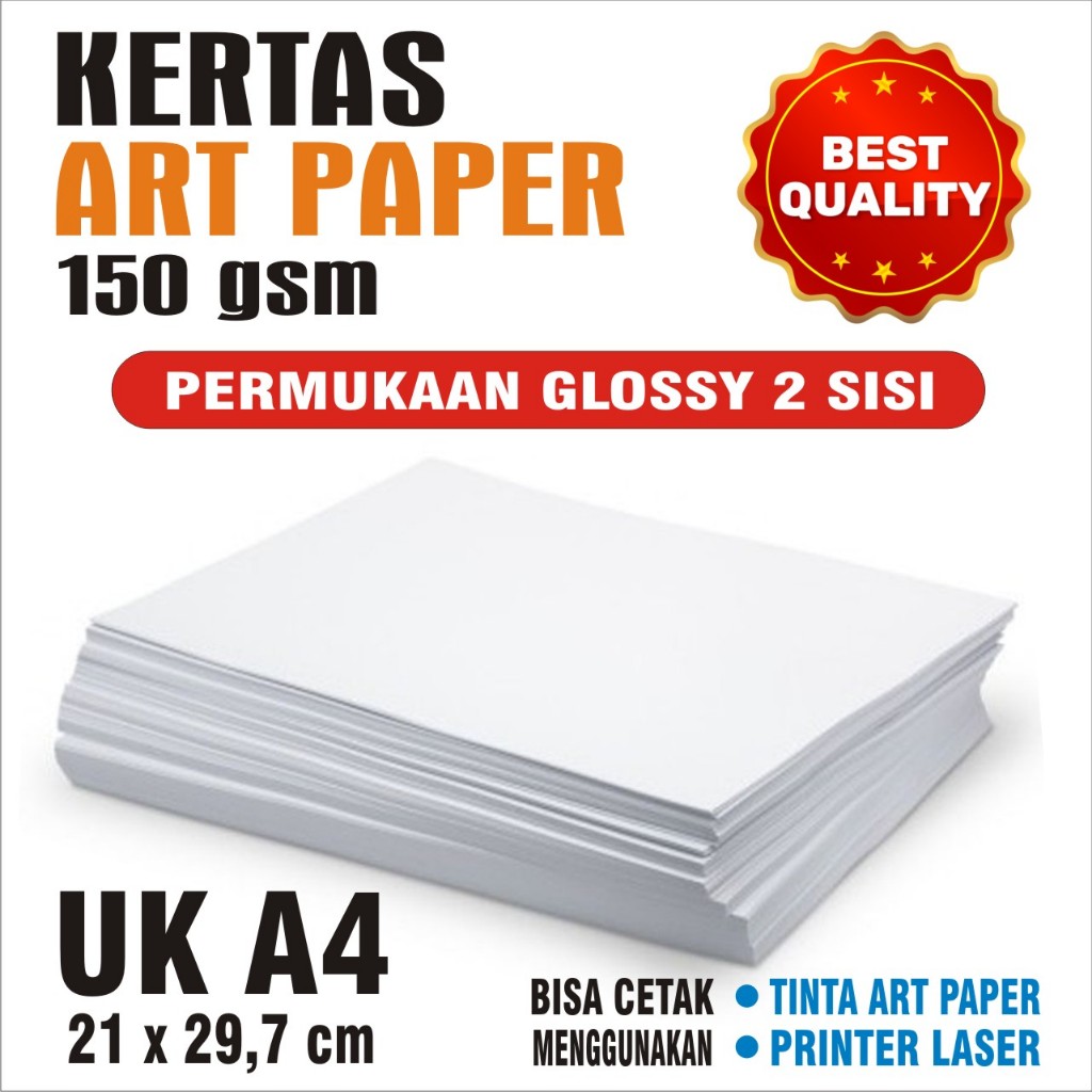 Jual Kertas Art Paper 150 gsm A4 / Glossy 2 sisi / isi 100 lembar ...