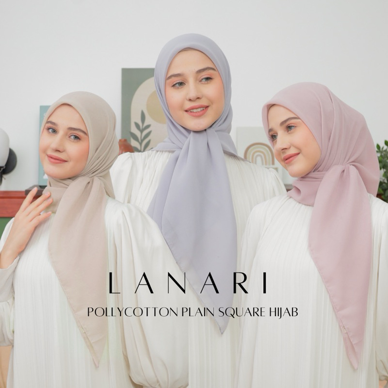 Jual Lanari - Polycotton Plain Square Premium Hijab Segi Empat | Shopee ...