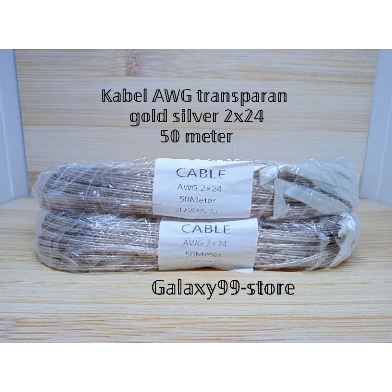 Jual kabel awg transparan 2x24 gold silver 50meter | Shopee Indonesia