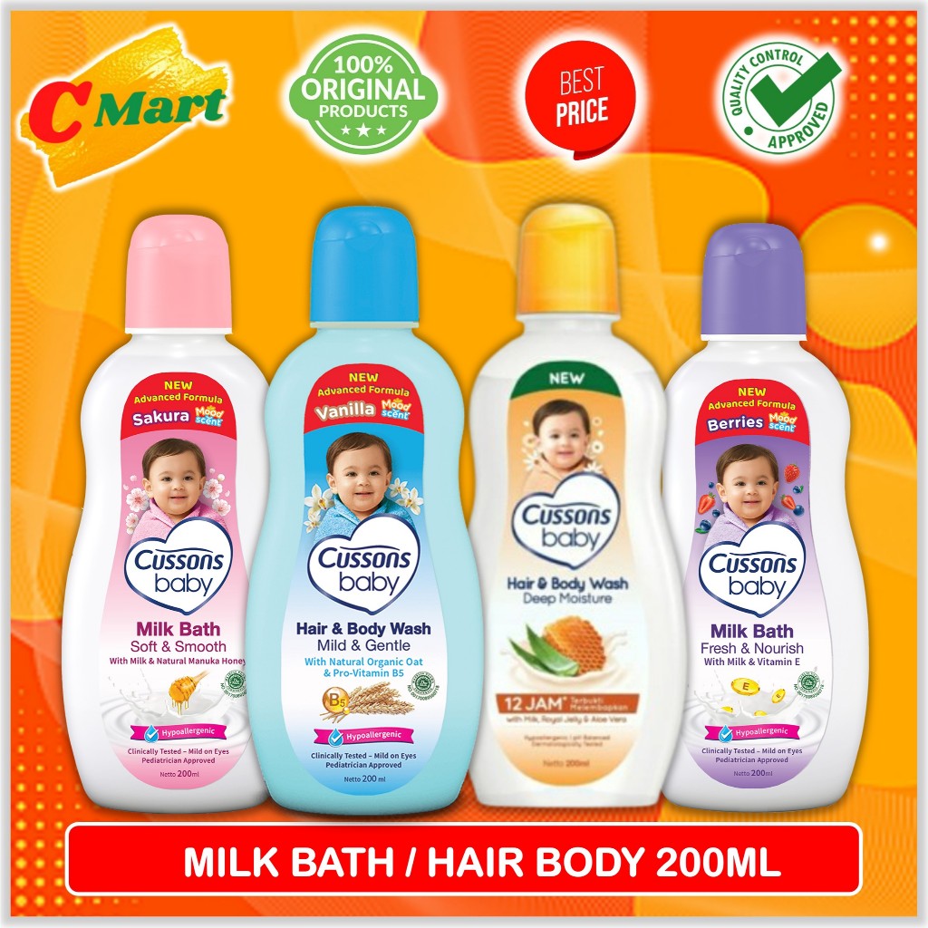 Jual Cussons Baby Milk Bath & Cussons Hair & Body Wash 2in1 - 100ml ...