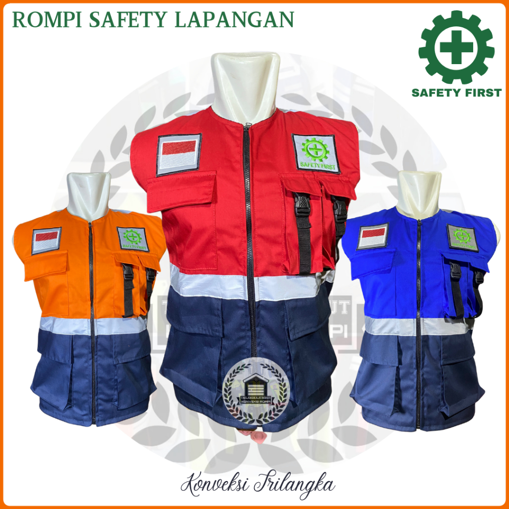 Jual Rompi Safety K3 Kerja Lapangan Rompi Pria Keselamatan Kerja Proyek ...