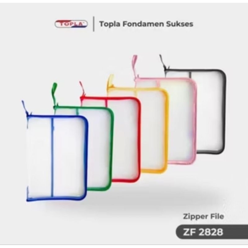 Jual TOPLA MAp Reselting polos Jaring Zipper File 2828 Map Dokumen ...