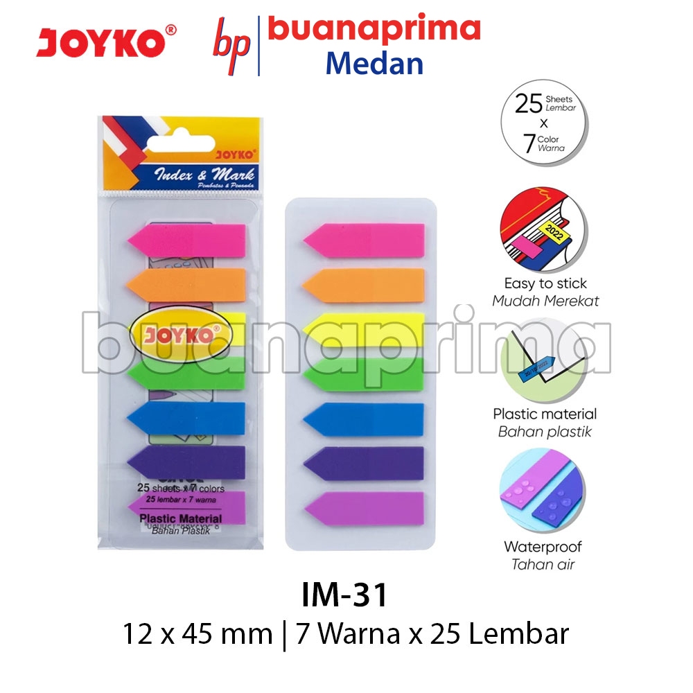 Jual Sticky Notes JOYKO IM-31 PLASTIK Stick It Note Panah Index Memo ...