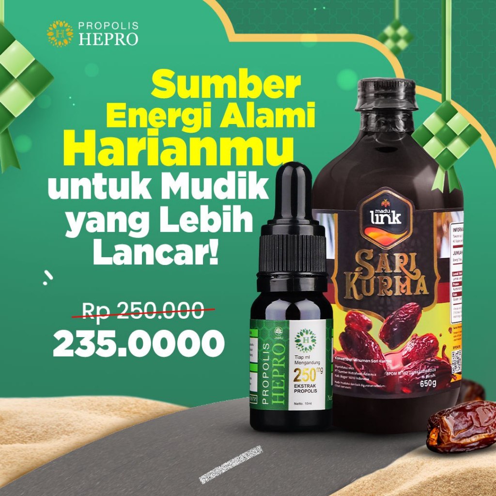 Jual Special Bundling Propolis Hepro 10ml x Sari Kurma 650gr - Membantu ...