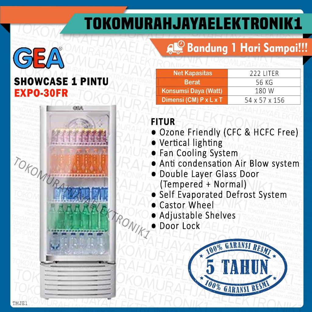 Jual Showcase 1 Pintu GEA 222 Liter EXPO-30FR Display Cooler Garansi Resmi | Shopee Indonesia