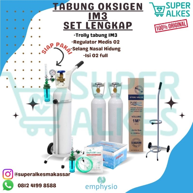 Jual paket lengkap tabung oksigen transport o2 tabung 1m3 regulator | Shopee Indonesia