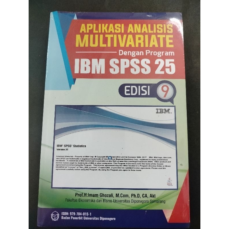 Jual APLIKASI ANALISIS MULTIVARIATE DENGAN PROGRAM IBM SPSS 25 EDISI 9 ...