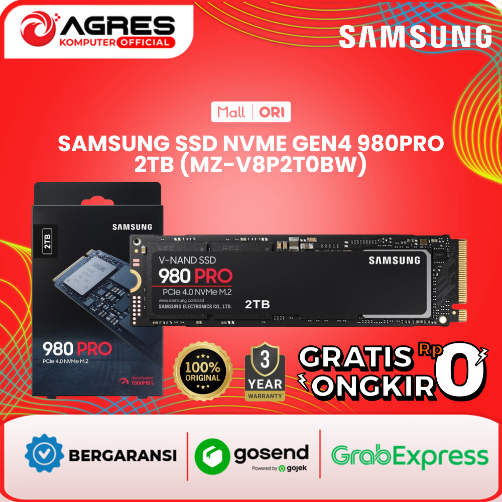 Jual SAMSUNG SSD NVME GEN4 980PRO 2TB (MZ-V8P2T0BW) GARANSI RESMI 3 TAHUN | Shopee Indonesia
