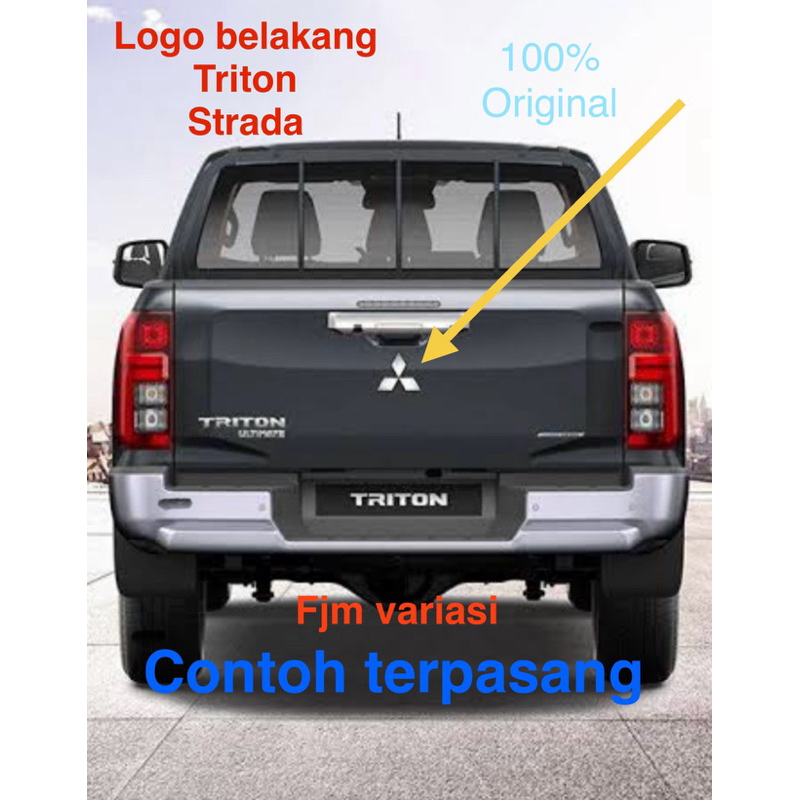 Jual EMBLEM LOGO LAMBANG MITSUBISHI TRITON STRADA L300 L200 BELAKANG ...