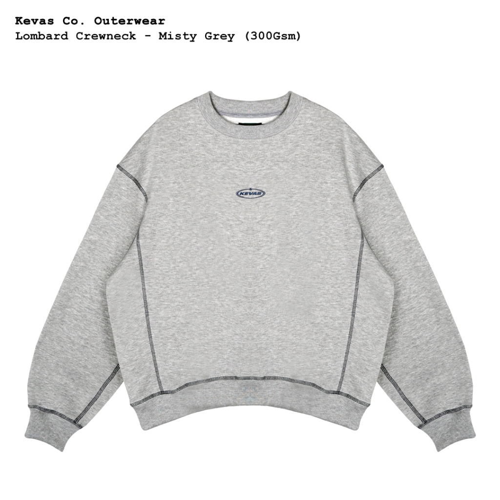 Jual Kevas Lombard Heavy Weight Crewneck - Misty Grey 300Gsm | Shopee ...