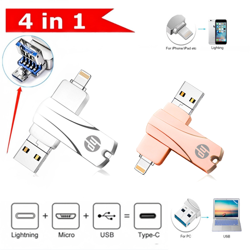 Jual HP 1TB 3 in 1 OTG Flash Drive Metal High Speed USB3.0 U Disk ...