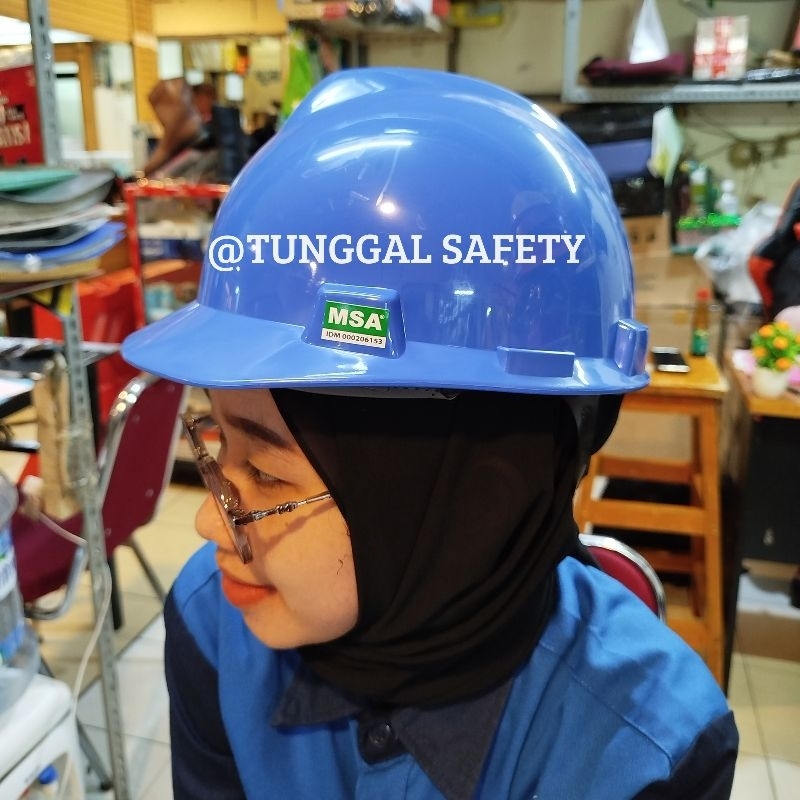 Jual Helm safety MSA full set / helm kerja proyek warna biru - SNI ...