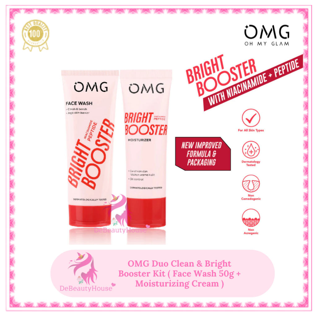Jual OMG Duo Clean & Bright Booster Kit ( Face Wash 50g + Moisturizing ...