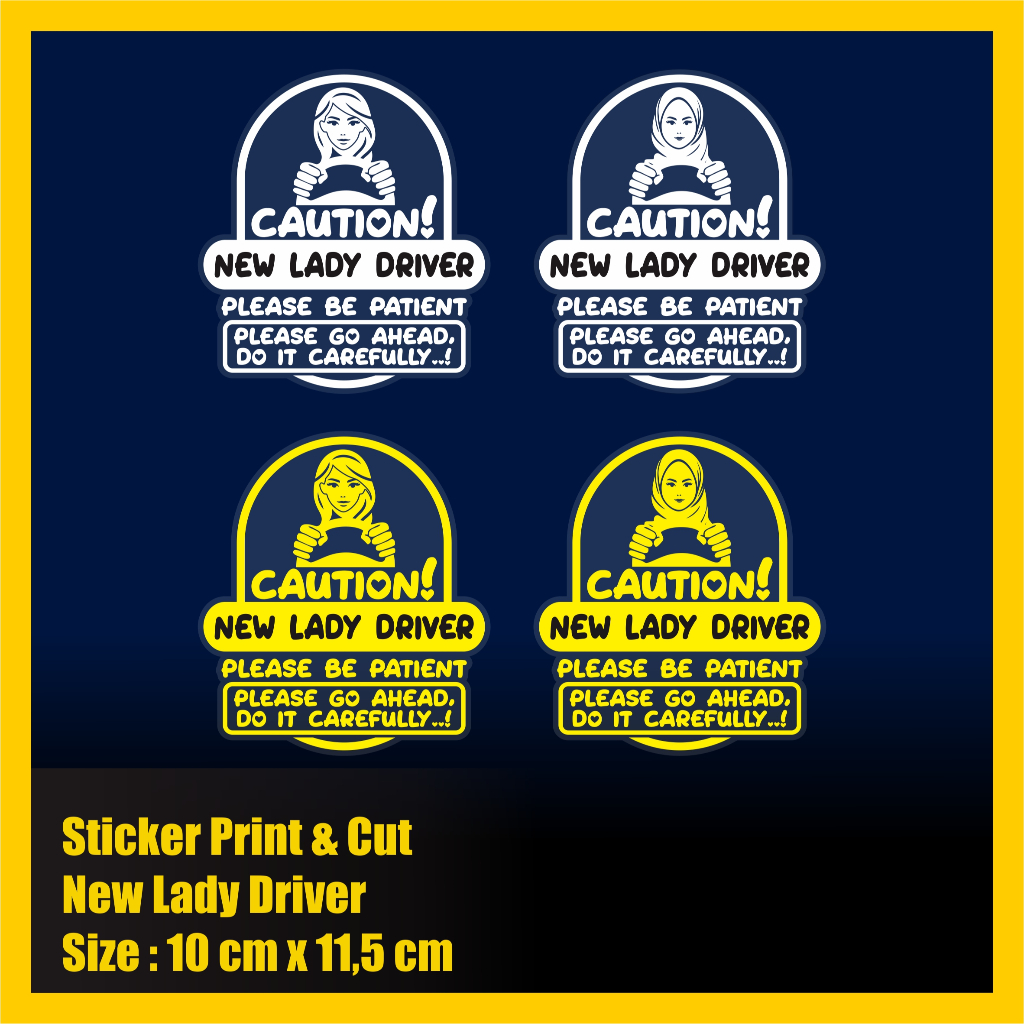 Jual Stiker Sign New Driver Lady Stiker Print & Cut Sticker Peringatan ...
