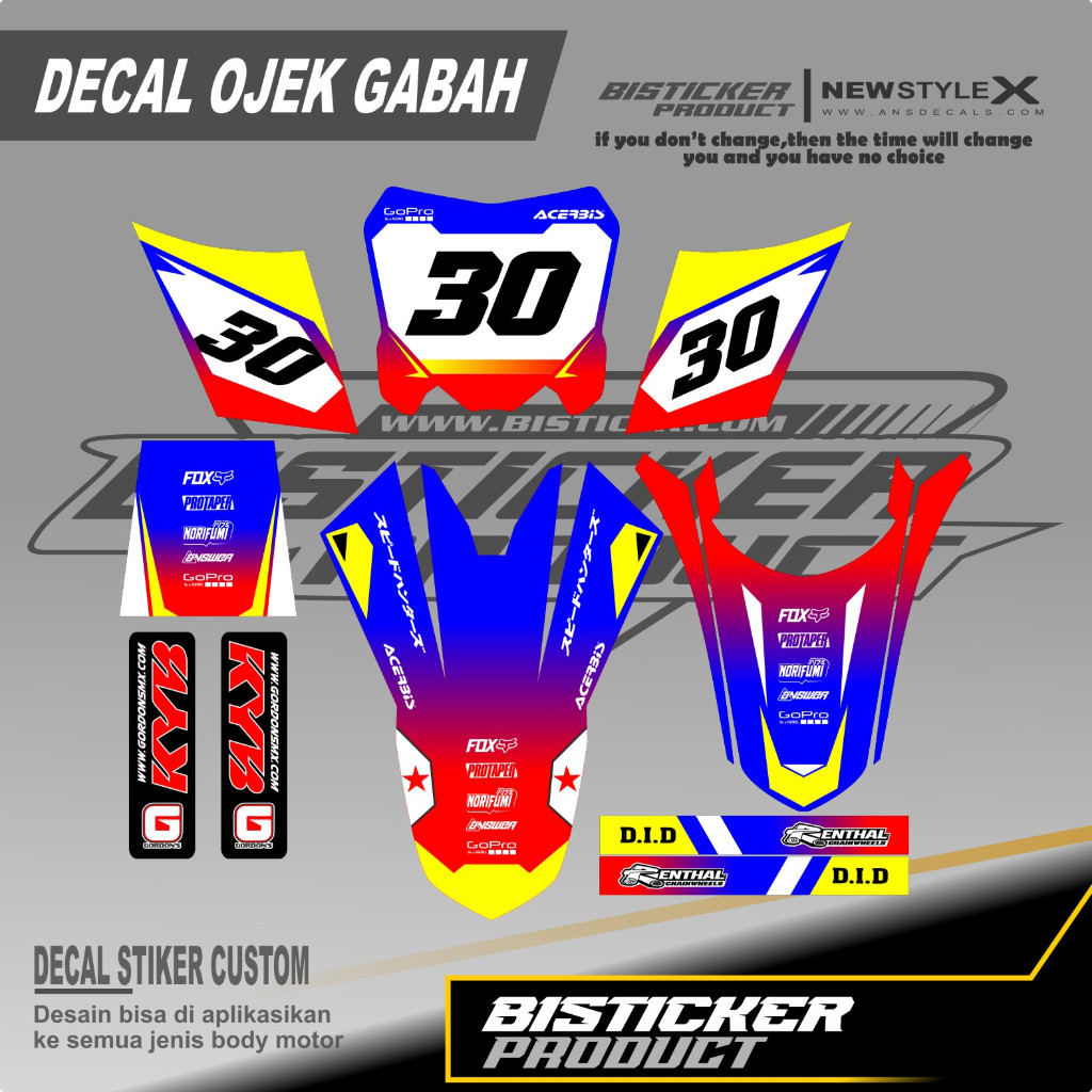 Jual decal ojek gabah decal stiker gabah stiker yz decal motor angkut ...