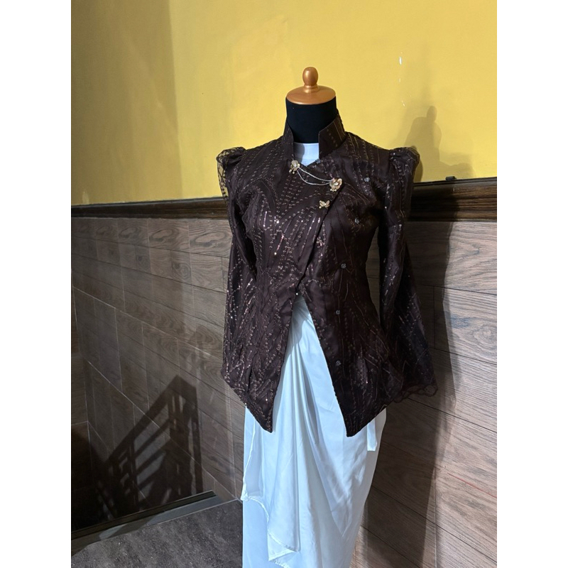 Jual KEBAYA JANGGAN JENGYAH COKLAT MAHOGANY/DARK BROWN | Shopee Indonesia