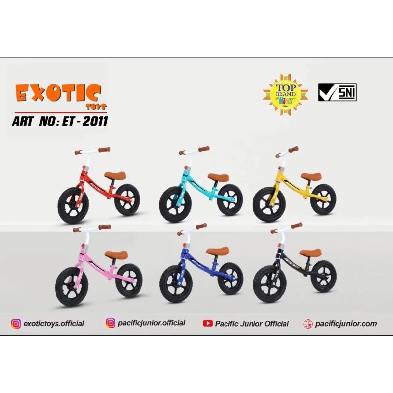 Jual SEPEDA KESEIMBANGAN PUSH BIKE EXOTIC ET 2011 2157 FREE RAKIT ...