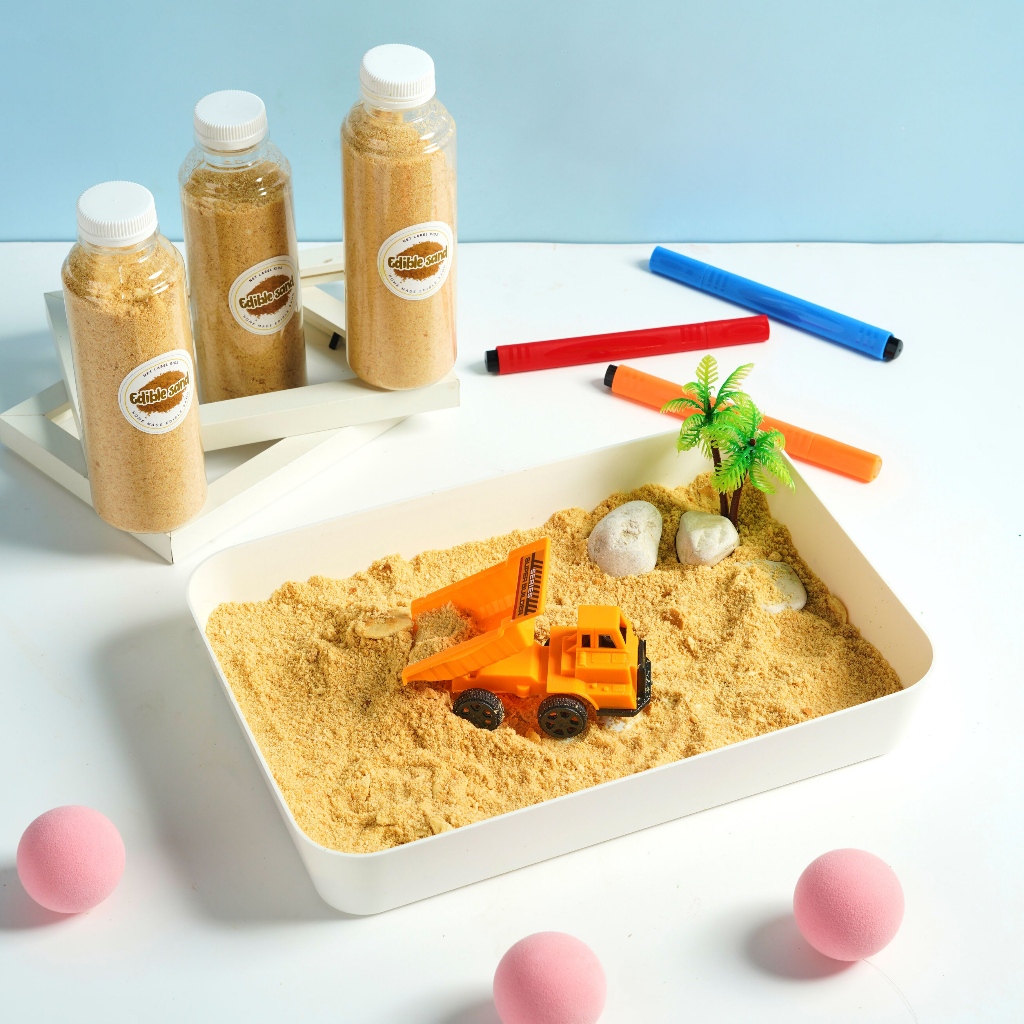Jual Mainan Pasir Anak Edible Sand Food Grade Sensory Play Set Sensory ...
