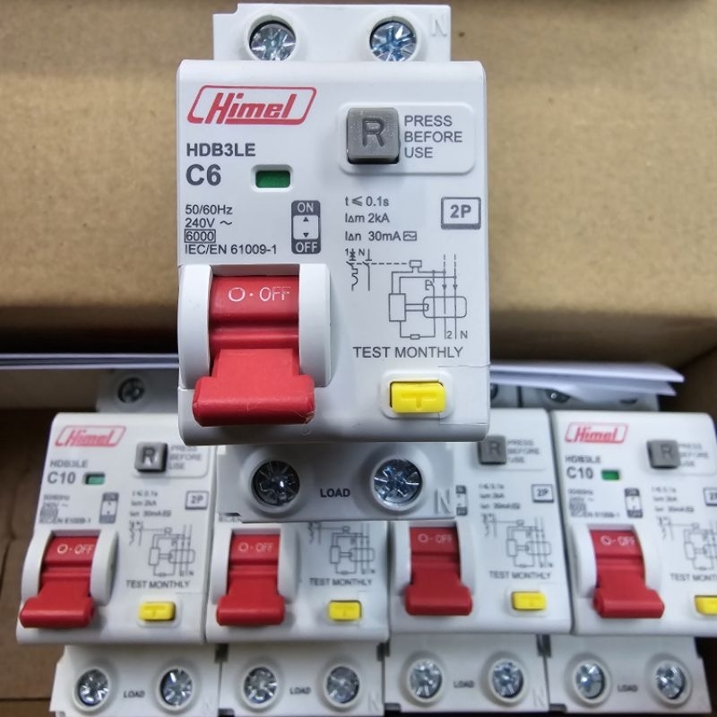 Jual RCBO 1P+N ELCB+MCB 2P 6A 10A 16A 20A 25A 32A 40A 30MA 6KA HIMEL | Shopee Indonesia