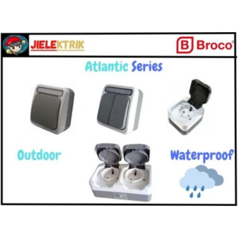 Jual OB Broco Atlantic Waterproof Stop kontak, Saklar Engkel, Seri, dan ...