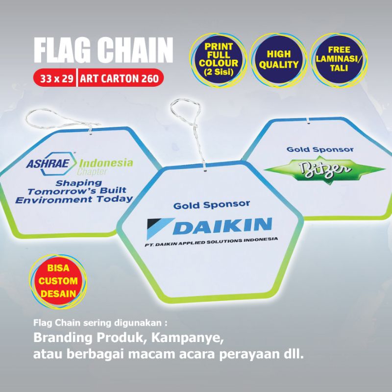 Jual CUSTOM FLAG CHAIN/ BENDERA PRODUK/LABEL PRODUK | Shopee Indonesia